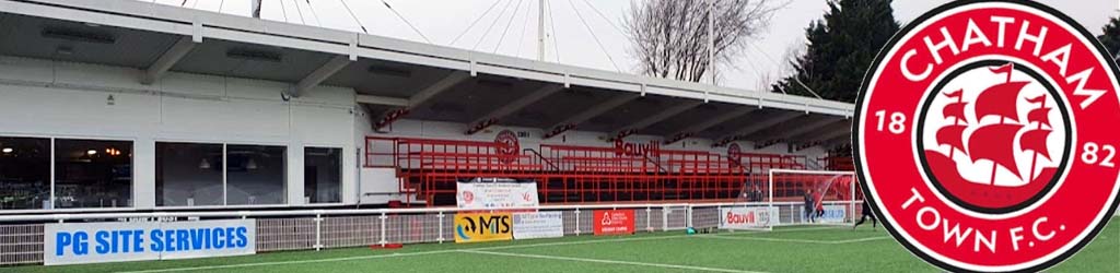 The Bauvill Stadium, home to Chatham Town, Gravesham Borough ...