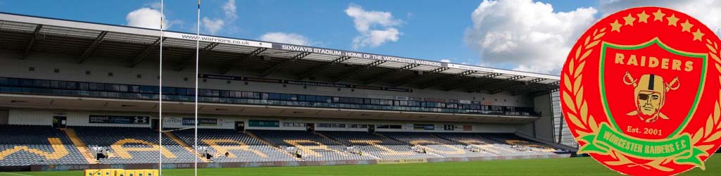 Sixways Stadium, home to Worcester Raiders - Football Ground Map